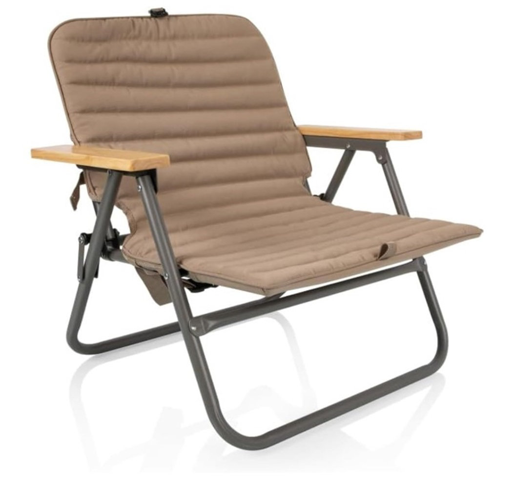 Ebern Designs Descanso Padded Beach Chair, Low Camping Chair with ...