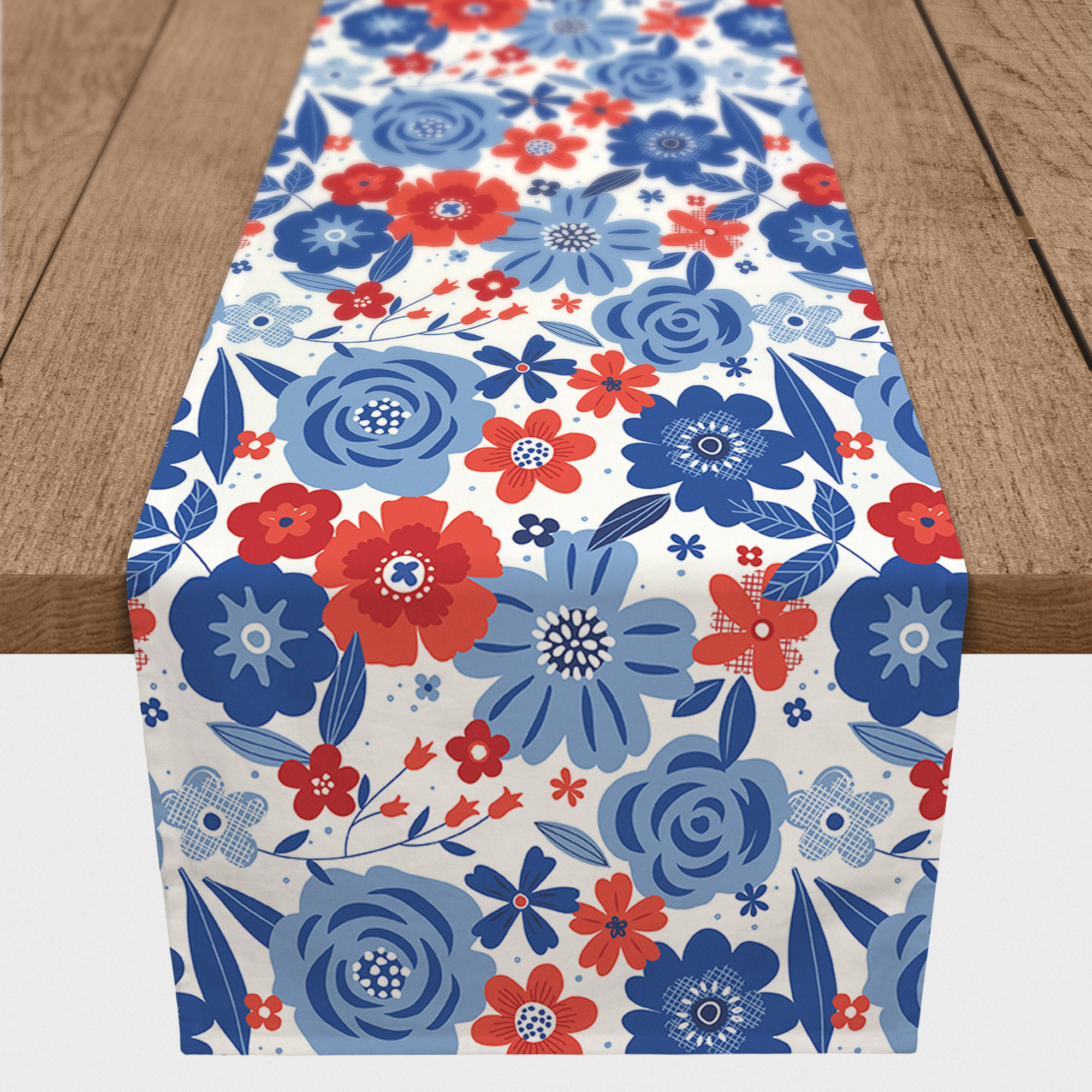 Winston Porter Rectangular Floral Independence Day Cotton Twill Table ...