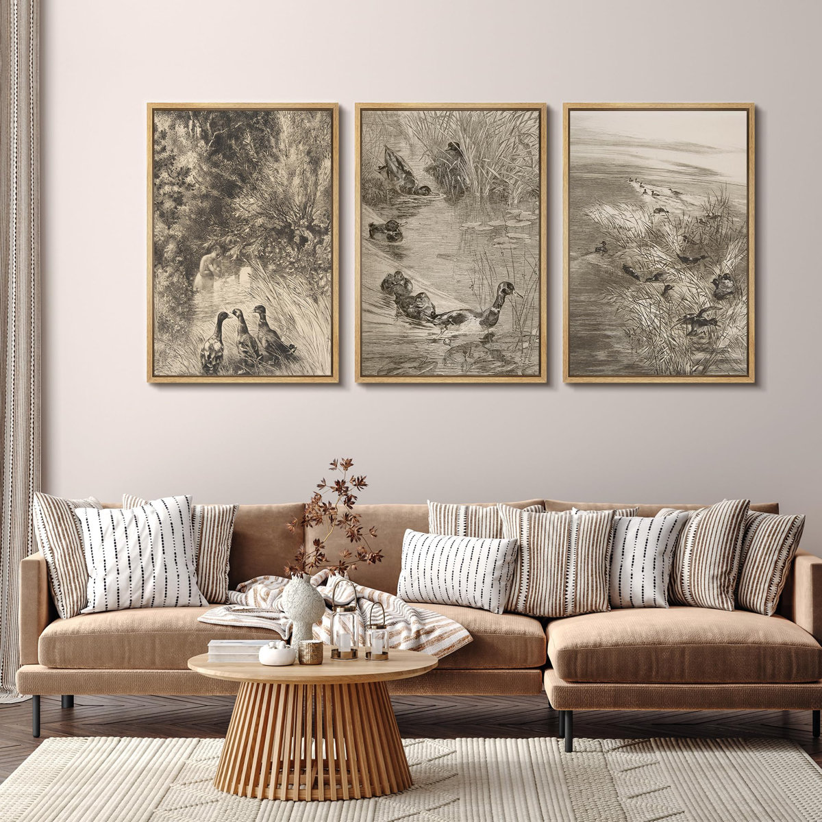 wall26 " Serene Lakeside Ducks Peaceful Nature Scene Nature Landscape ...