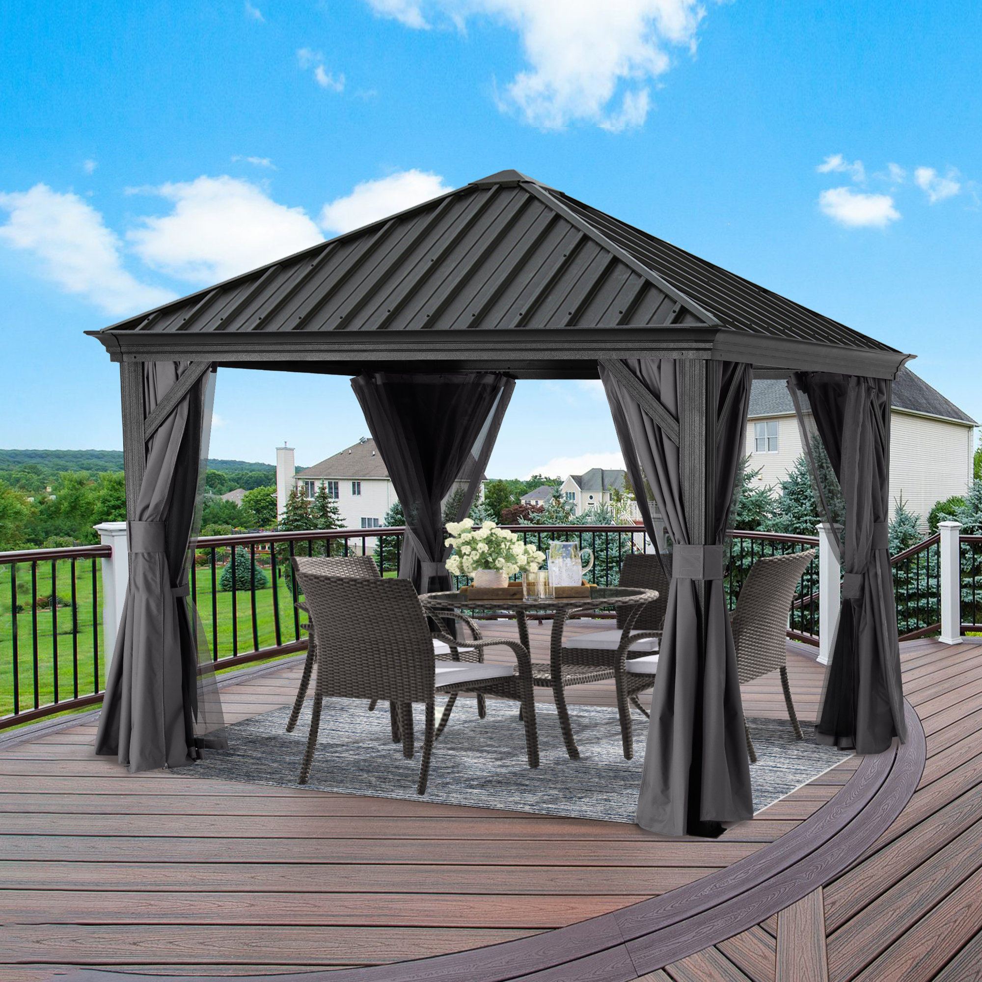 ABCCANOPY Aluminum Patio Gazebo Permanent Hardtop Gazebos & Reviews ...