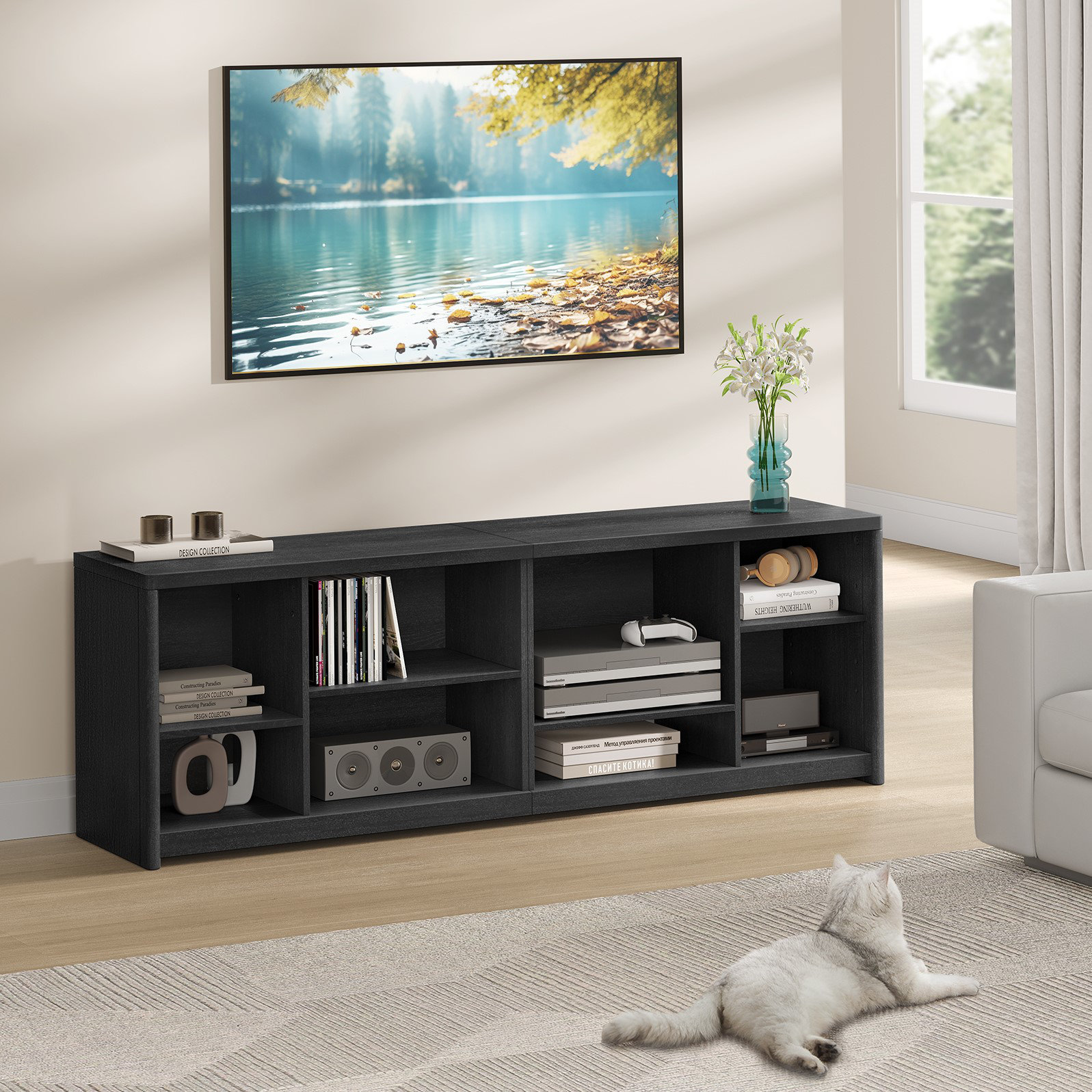 Latitude Run® Tv Cabinet With Storage Shelves | Wayfair