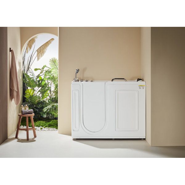 HOROW 52.5'' X 26.5'' Walk-in Acrylic Bathtub With Shower Head | Wayfair