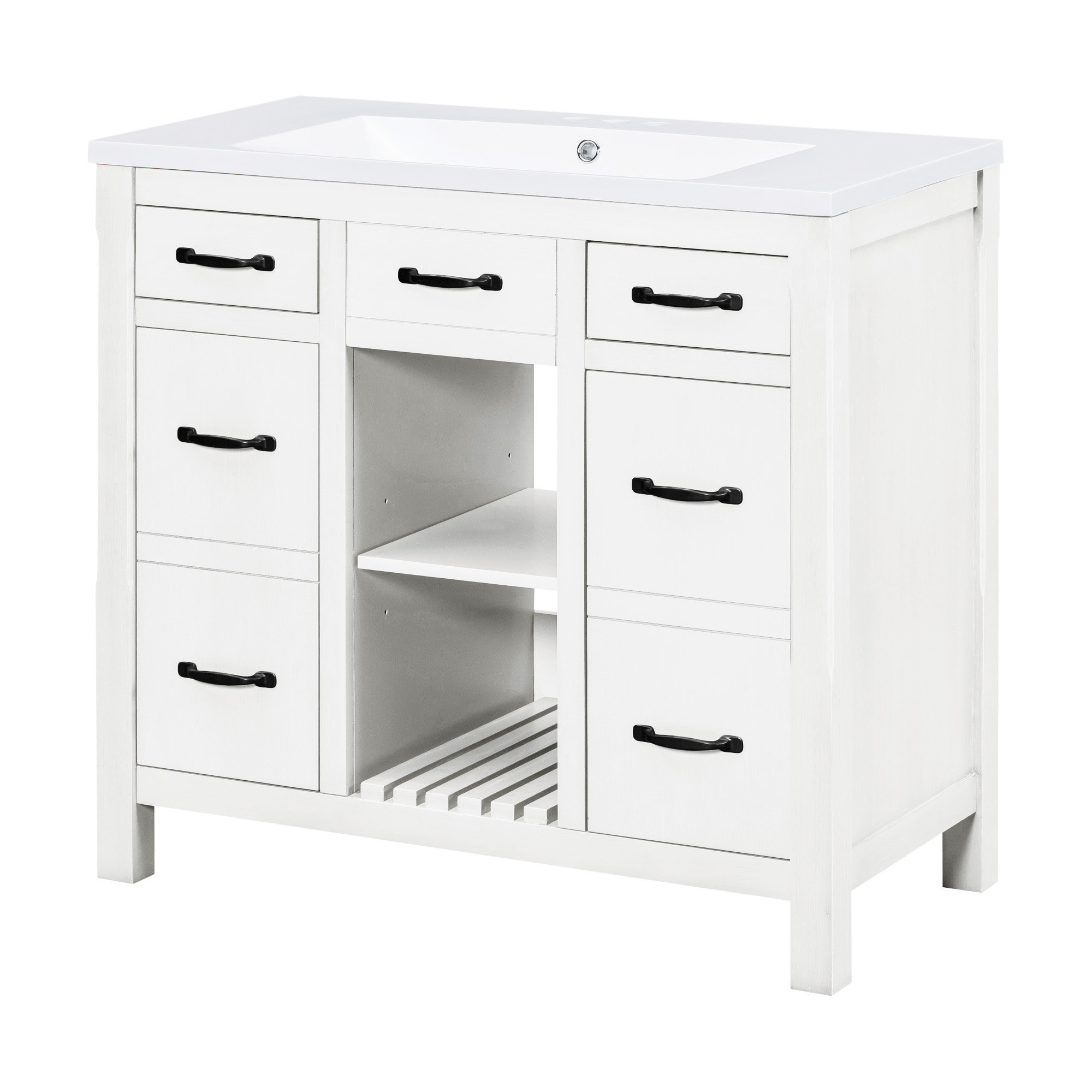 LOONGFIELD 36''Bathroom Vanity With Undermount Sink,Modern Bathroom ...