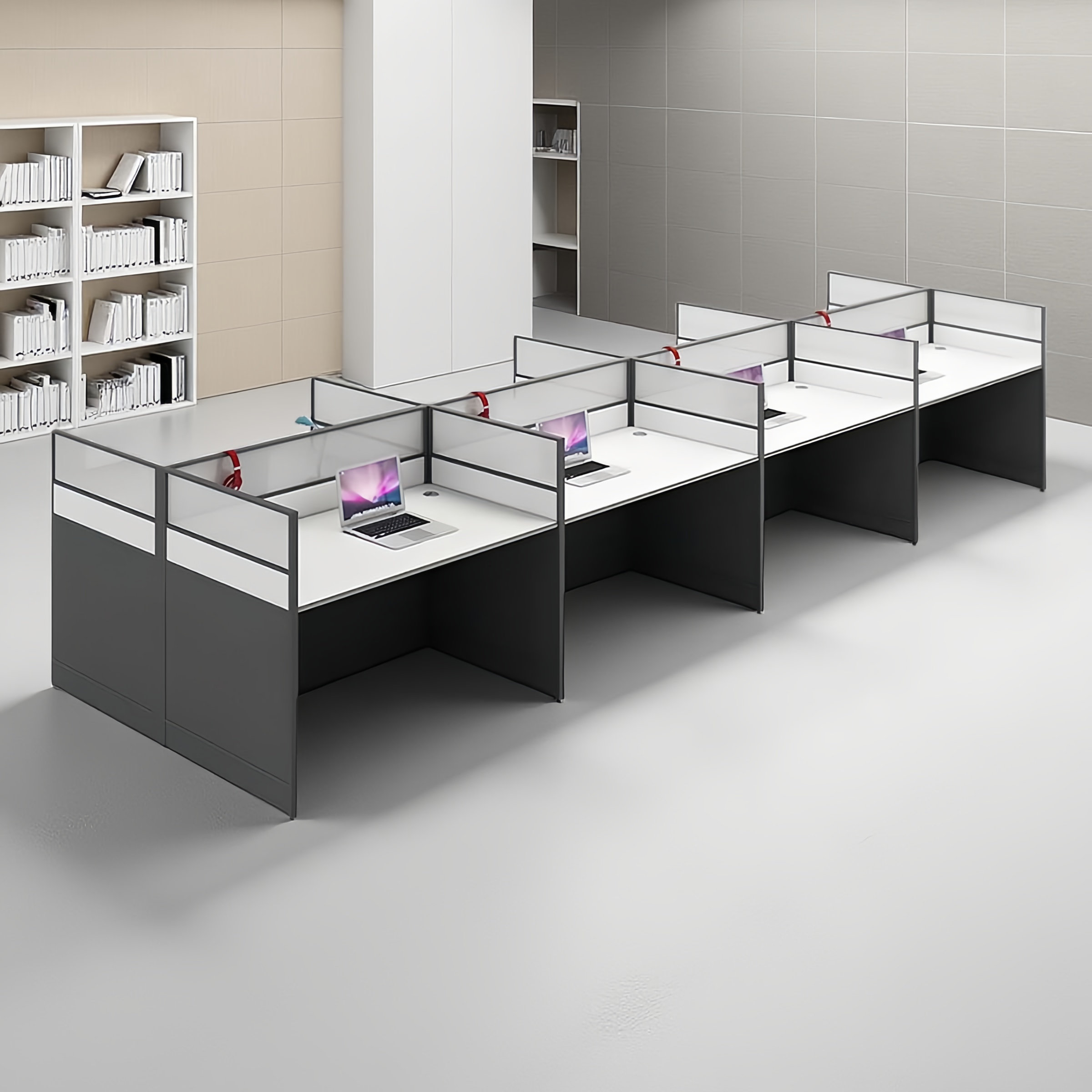 TAOKELAI Rectangle 8 Person Benching Workstation with Cable | Wayfair