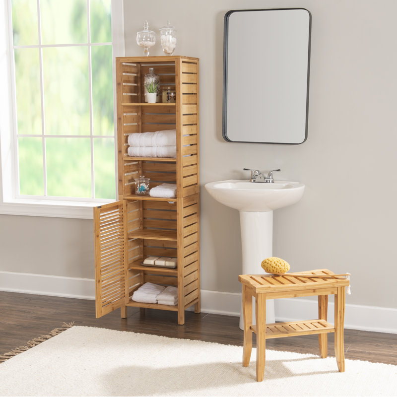 Dotted Line™ Ayden Solid Bamboo Wood Freestanding Linen Cabinet ...