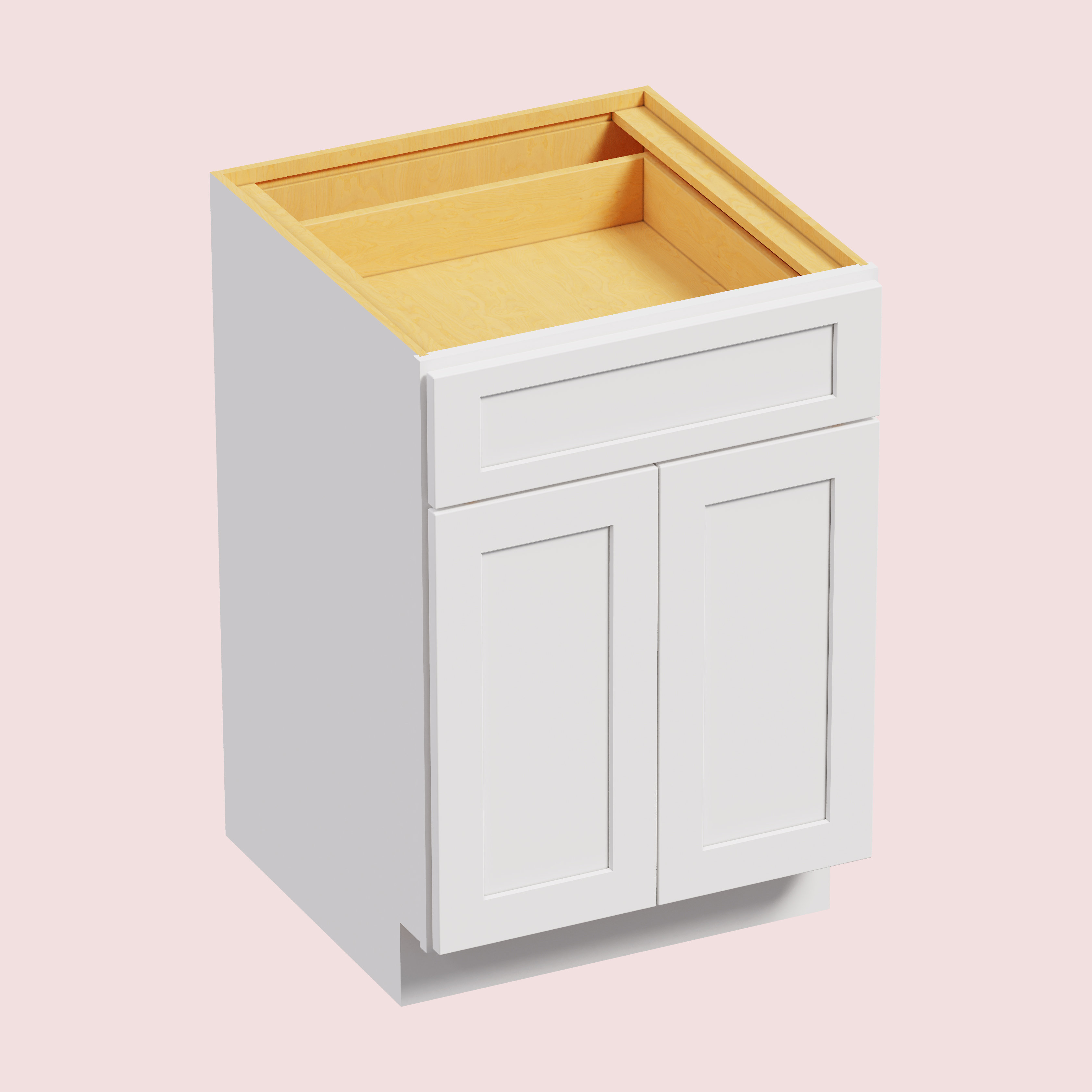 Lumina Loft White Shaker Kitchen Base Unit Cabinet Ready-to-Assemble ...