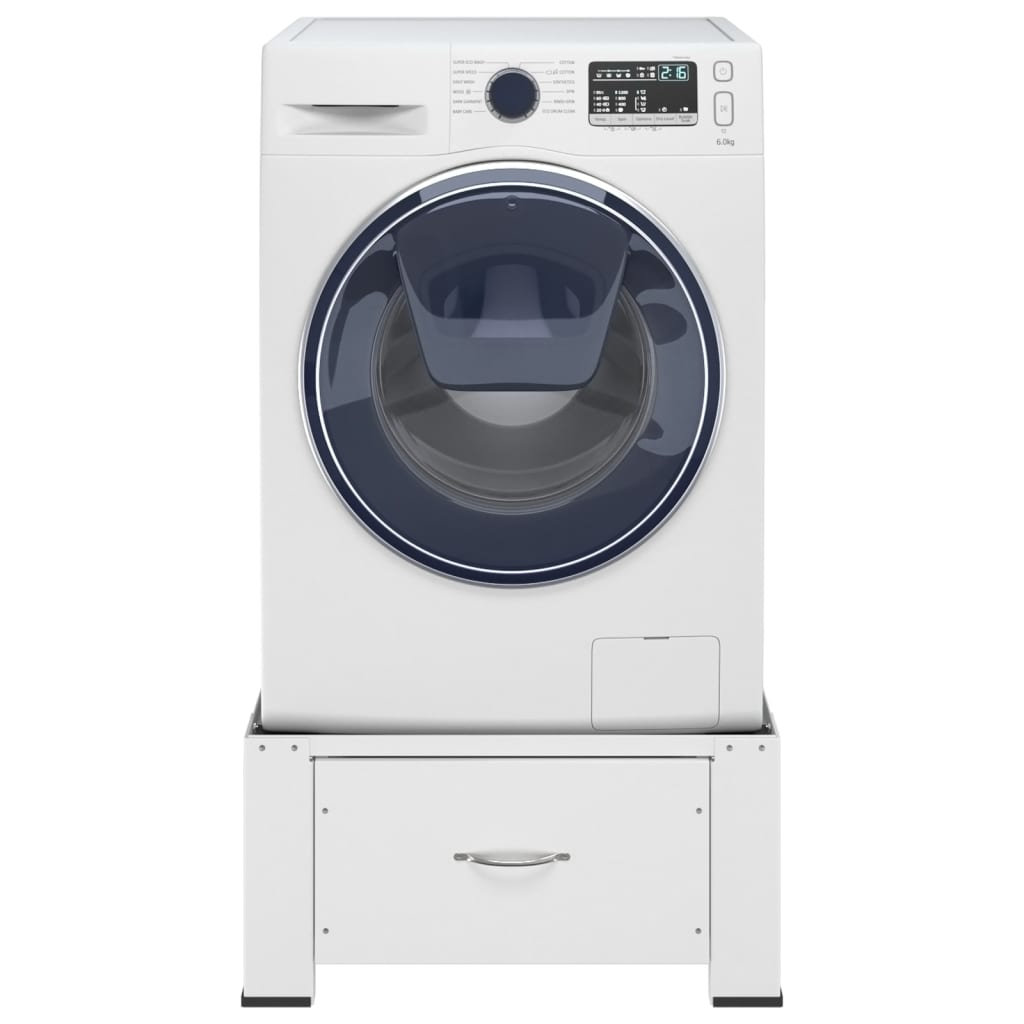 VidaXL Washing Machine Pedestal with Drawer White & Reviews | Wayfair