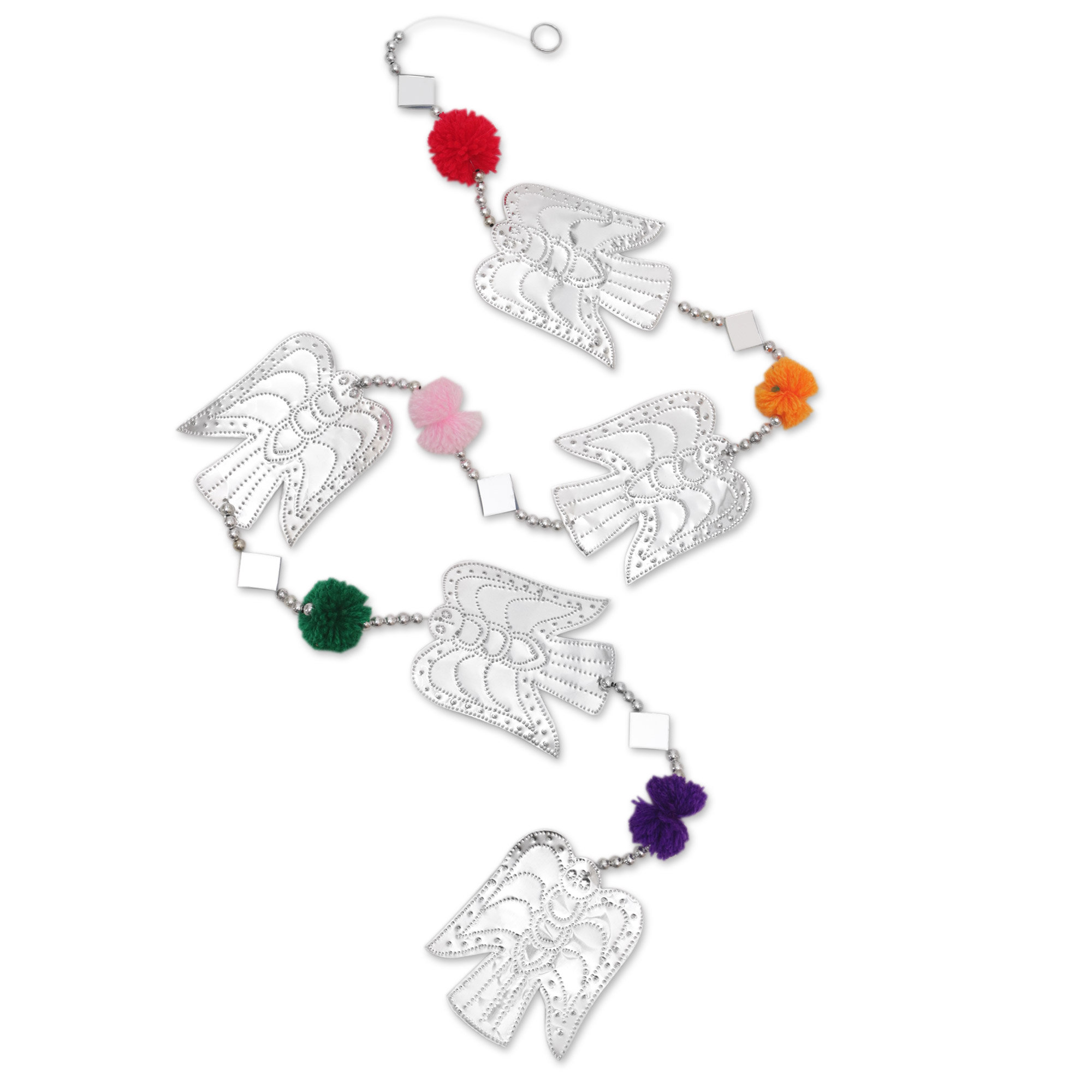 The Holiday Aisle® 43" White Pom Pom Novelty Garland - Wayfair Canada