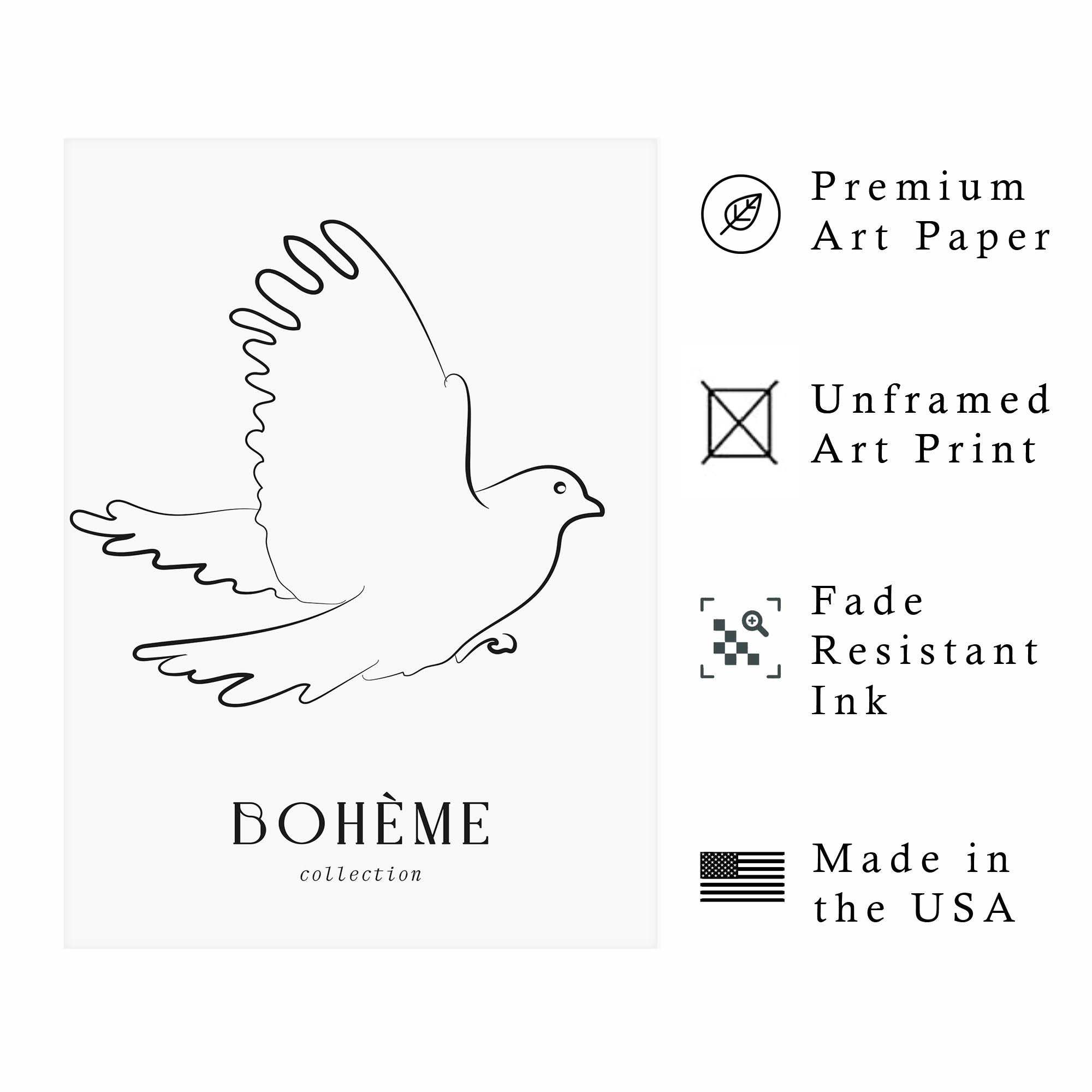 Winston Porter Animals Bohemian Dove Modern Unframed Art Print | Wayfair