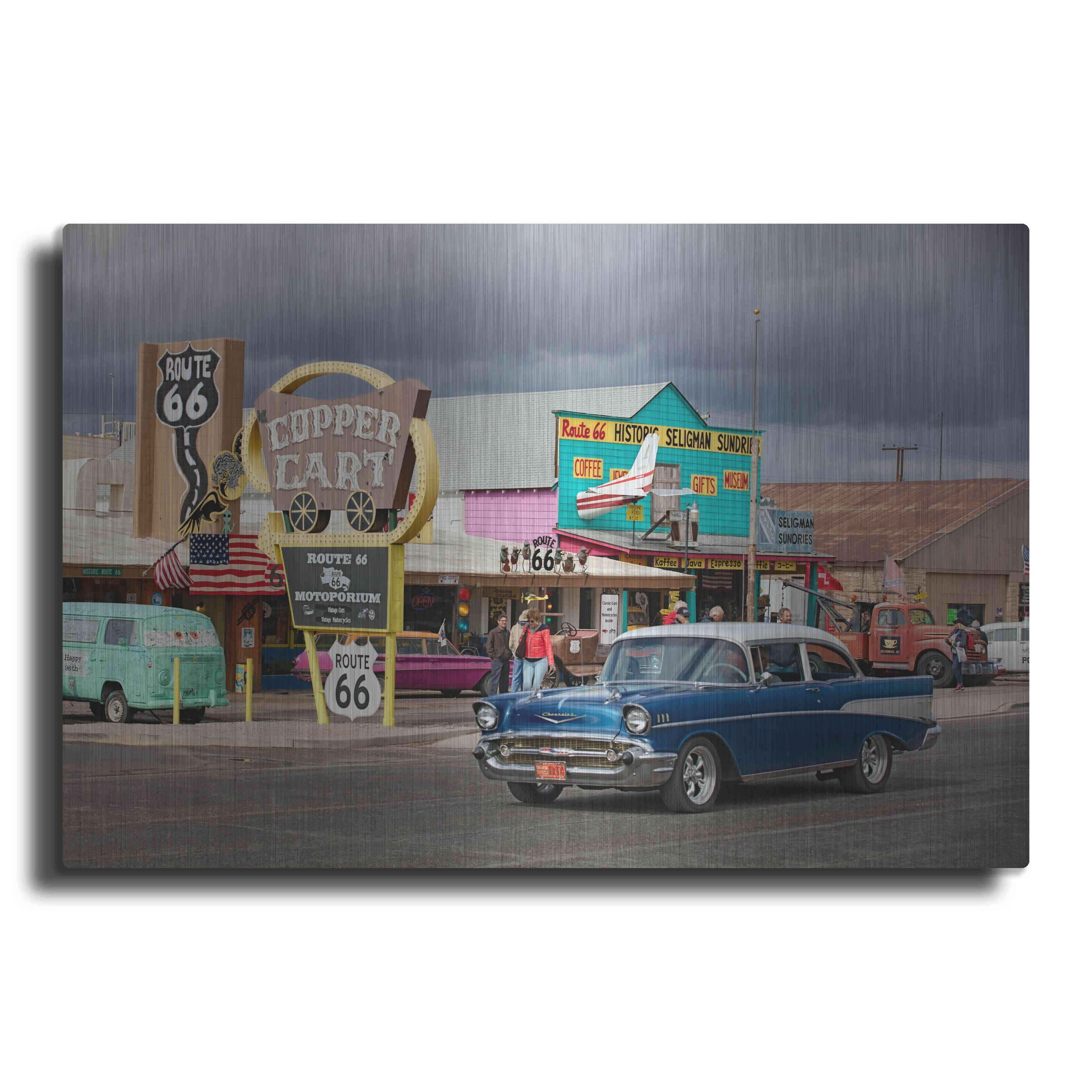Latitude Run® Luxe Metal Art 'Route 66 Fun Run Seligman' By Mike Route ...