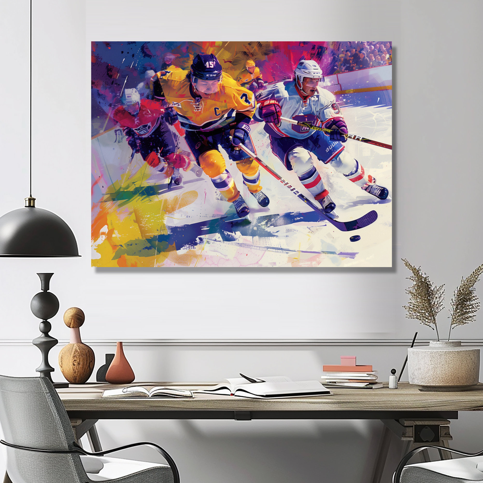 Charlton Home® Hockey Players During Playoffs II - Sport Hockey Wall ...