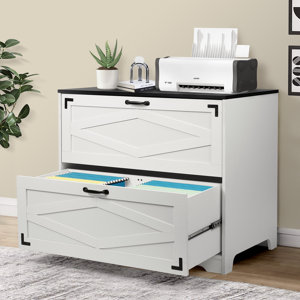 Maniram 35.43'' Wide 2 -Drawer Farmhouse Lateral File Cabinet, Wood ...