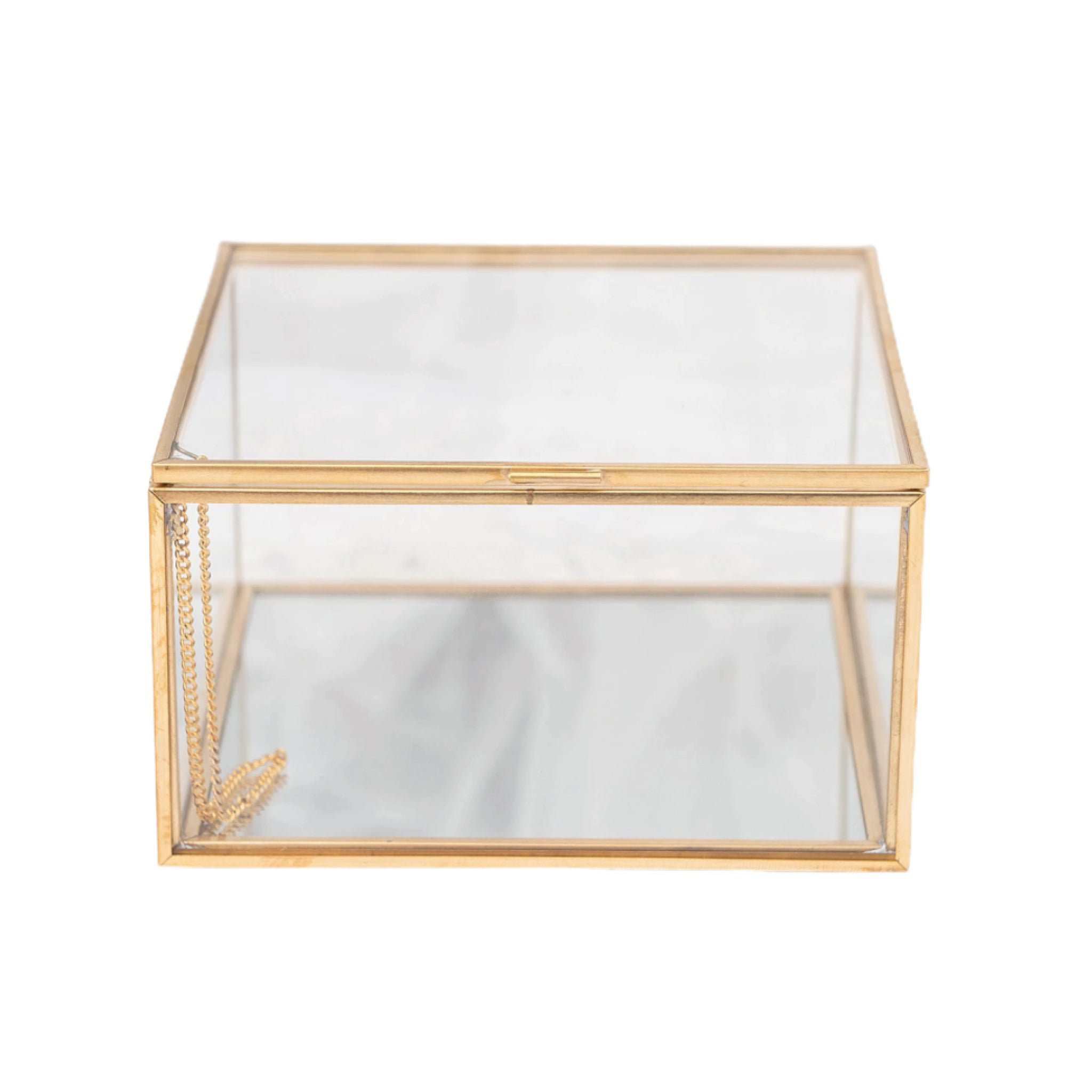 Mercer41 Organizing 5x5x3 Gold Metal And Glass Square Box - Wayfair Canada