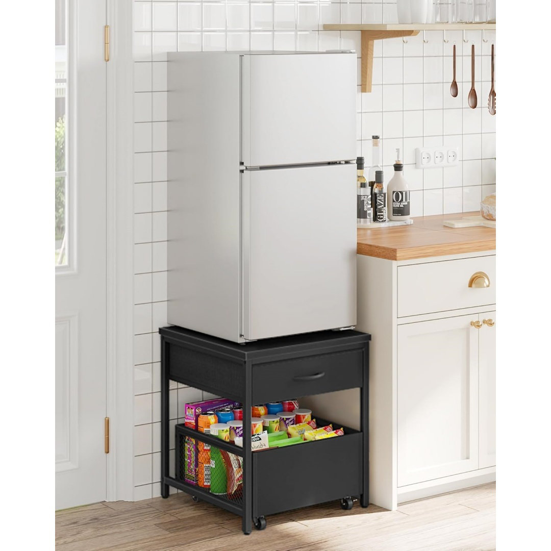 Latitude Run® End Table, 19.7 Inch Square Side Table, Mini Fridge Stand ...