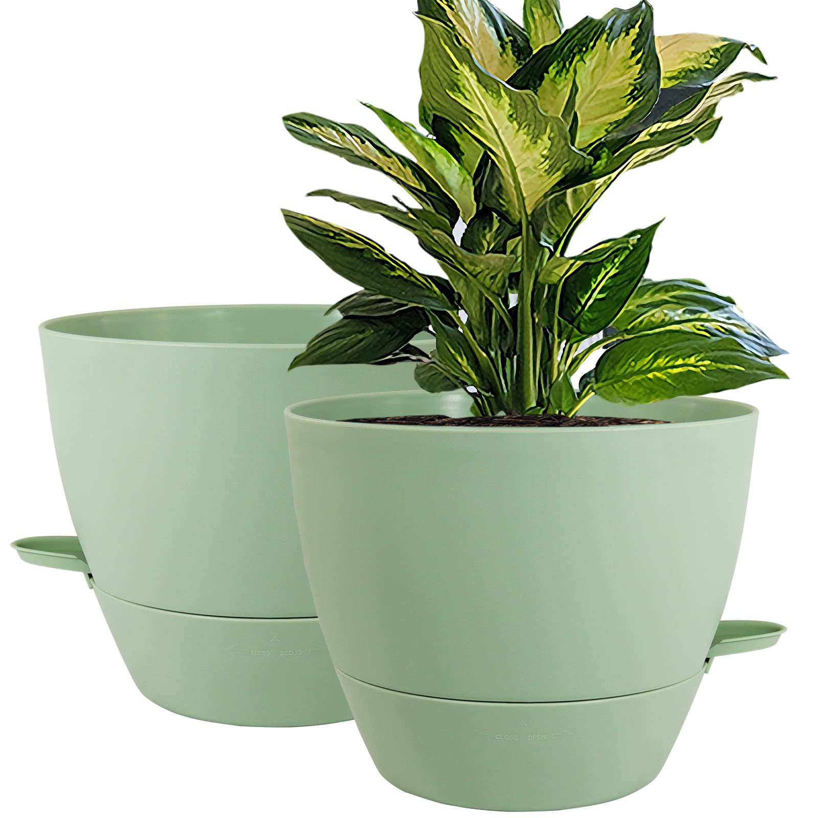 Latitude Run® 2 Pack 10 Inch Self-Watering Plant Pots - Modern Design ...