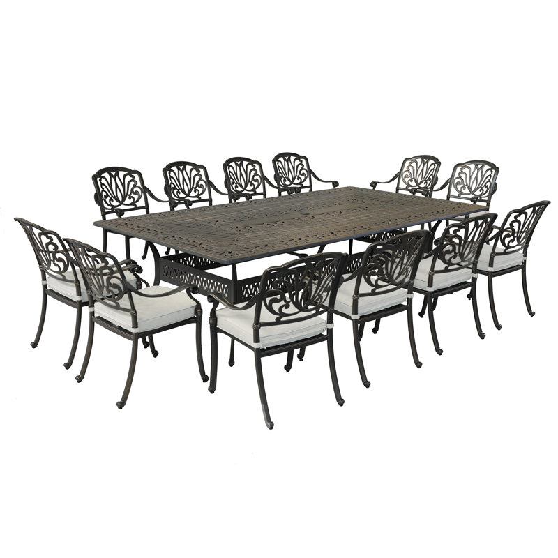 Lark Manor Annecorinne 12 - Person Rectangular Outdoor Dining Set with ...