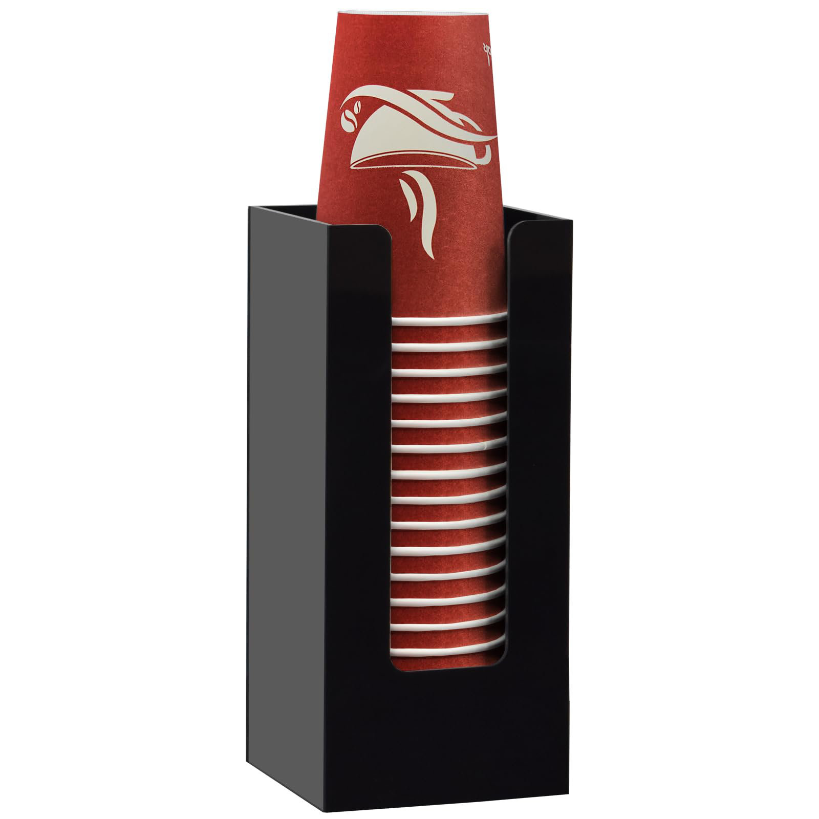 ACTIVE DOOR & WINDOW Coffee Cup Dispenser, Cup And Lid Organizer, Black ...