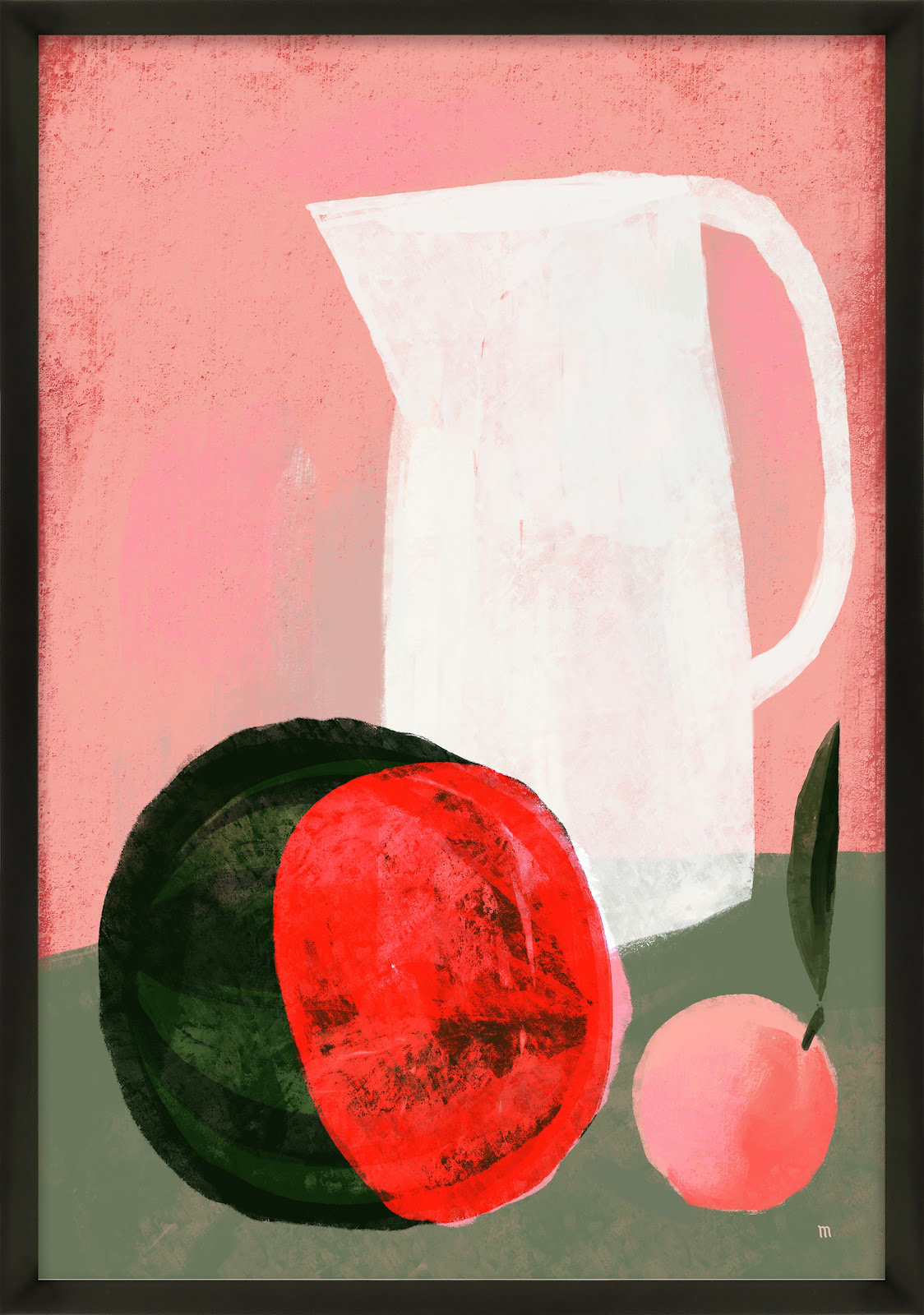 Lipman Art Watermelon By Studiom - Framed Wall Art | Perigold