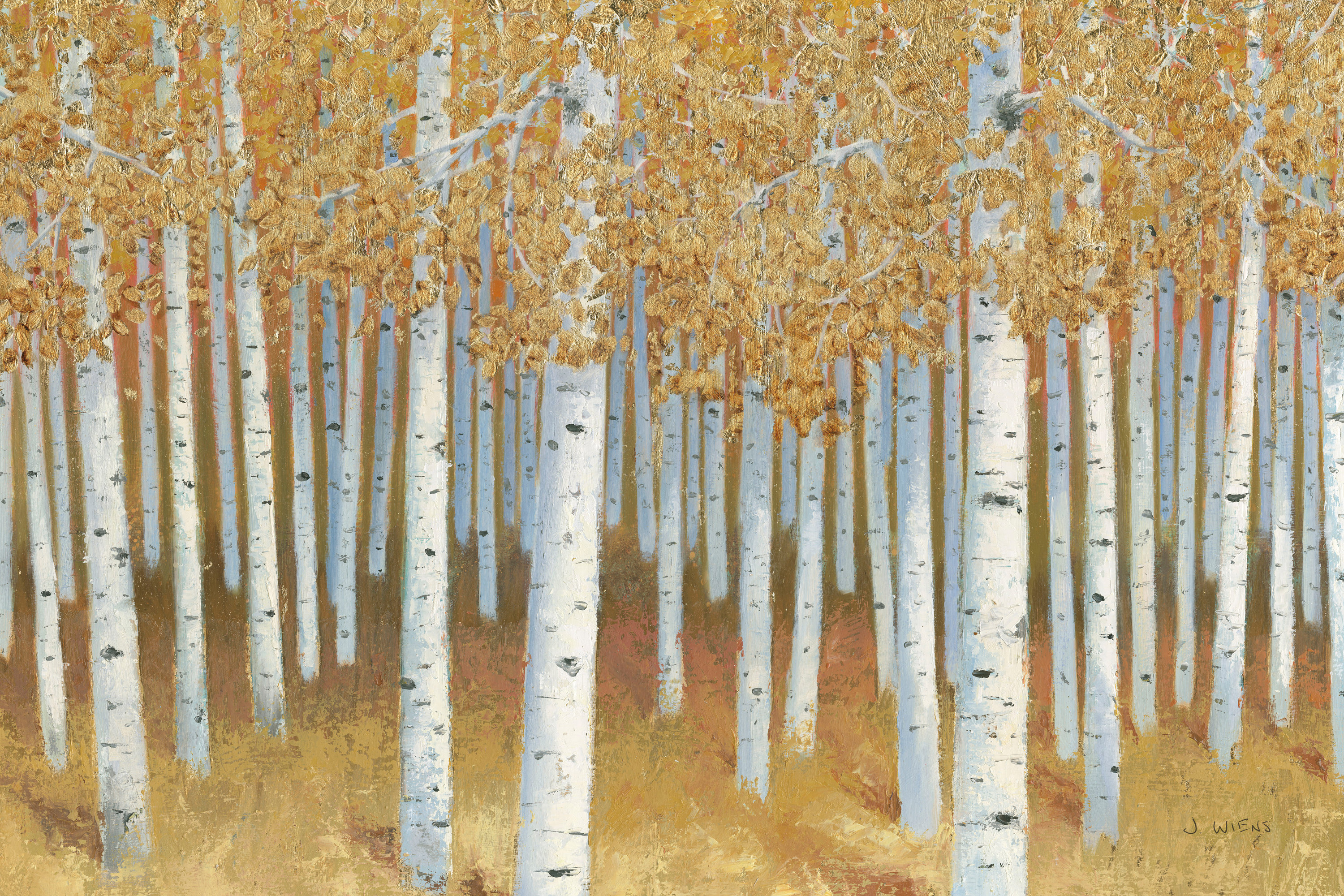 Millwood Pines Forest of Gold Crop - Wrapped Canvas Painting | Wayfair