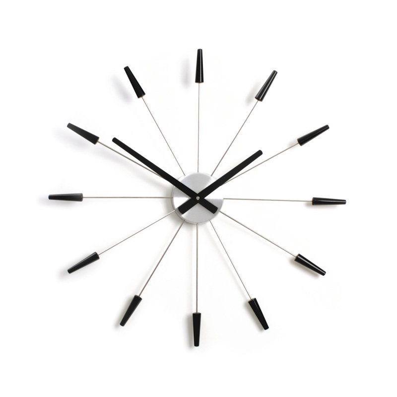 NeXtime Black Plug Inn Metallic Wall Clock - Wayfair Canada