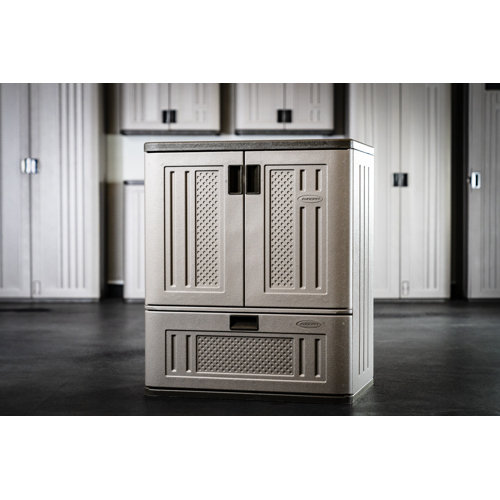 Suncast Garage Storage Resin Single Storage Cabinet ( 36'' H x 30'' W x ...