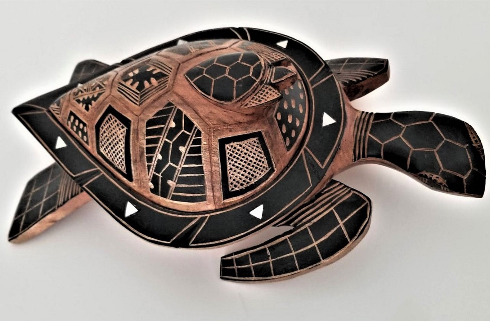 Cerulean Bay Wood Abstract Decorative Bowl in Black/Brown | Wayfair