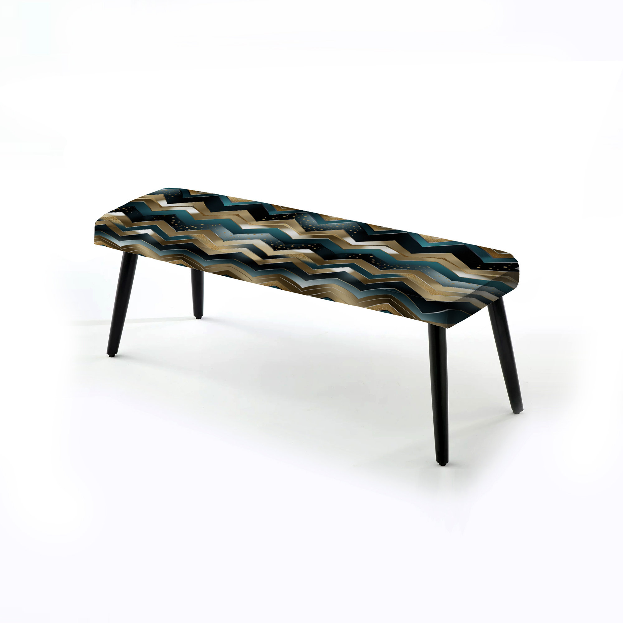 Design Art Metallic Chevron Elegance Patter - Chevron Upholstered Black ...