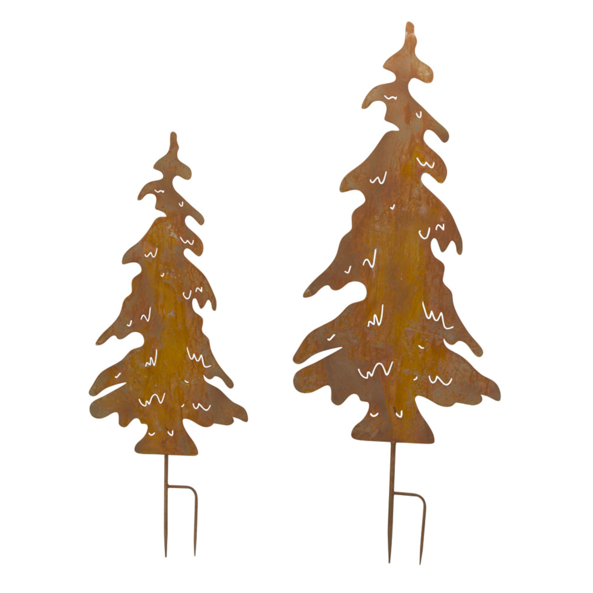 The Holiday Aisle® 2 Piece Iron Tree Cut-out Stake Set | Wayfair
