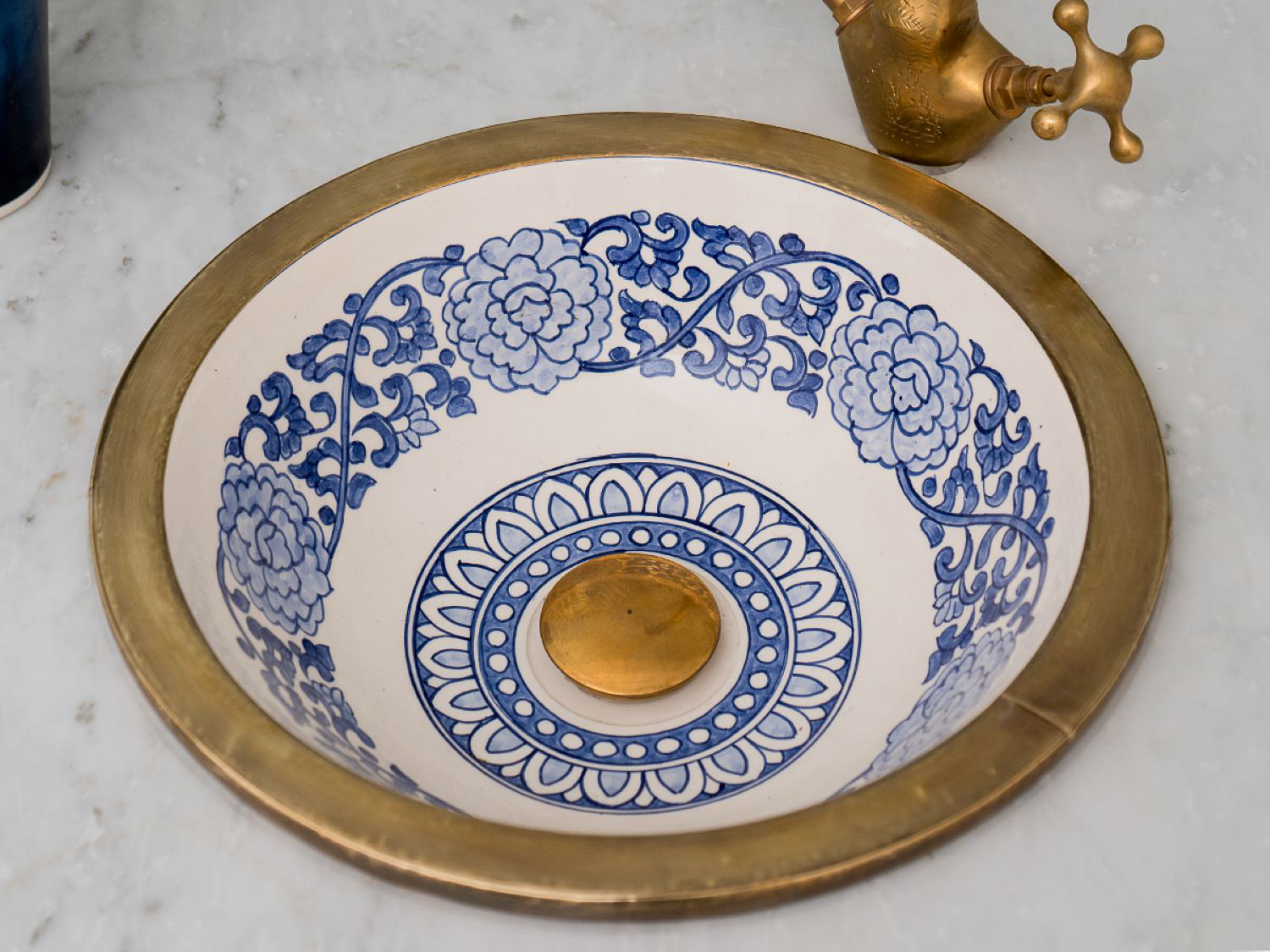 CUSTOmosaic Lavabo de salle de bain moderne en céramique avec bouchon ...