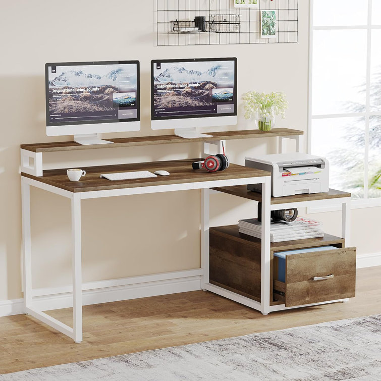 17 Stories Gisborne Metal Base Computer Desk & Reviews | Wayfair