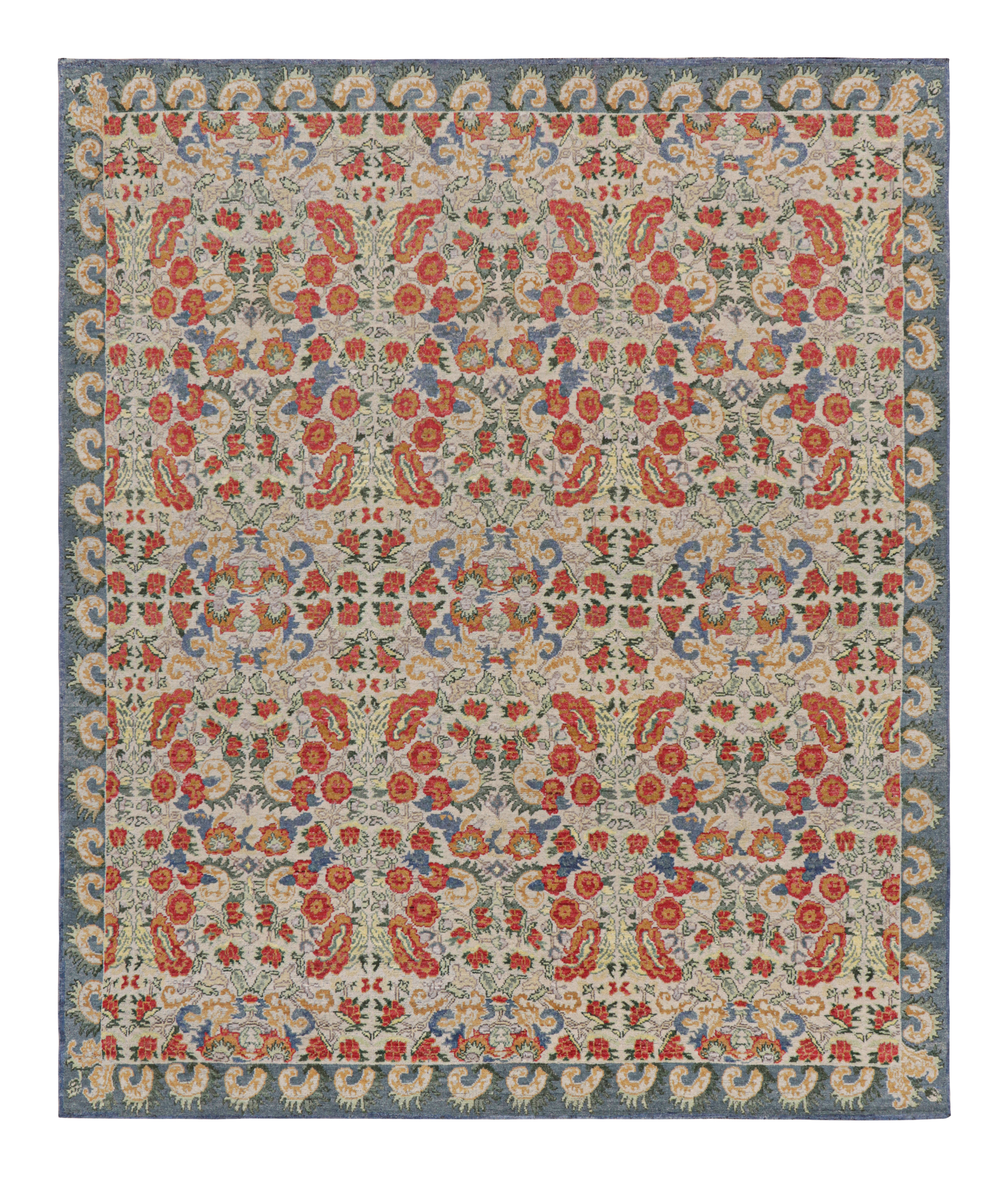 Rug & Kilim's Classic Rug In White With Floral Patterns | Wayfair