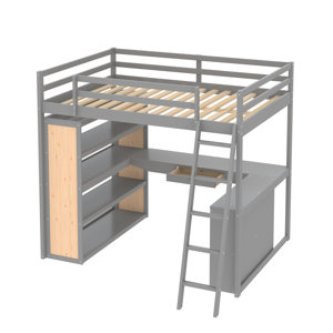 Harriet Bee Gjovalin Full Loft Bed with Shelves by Harriet Bee | Wayfair