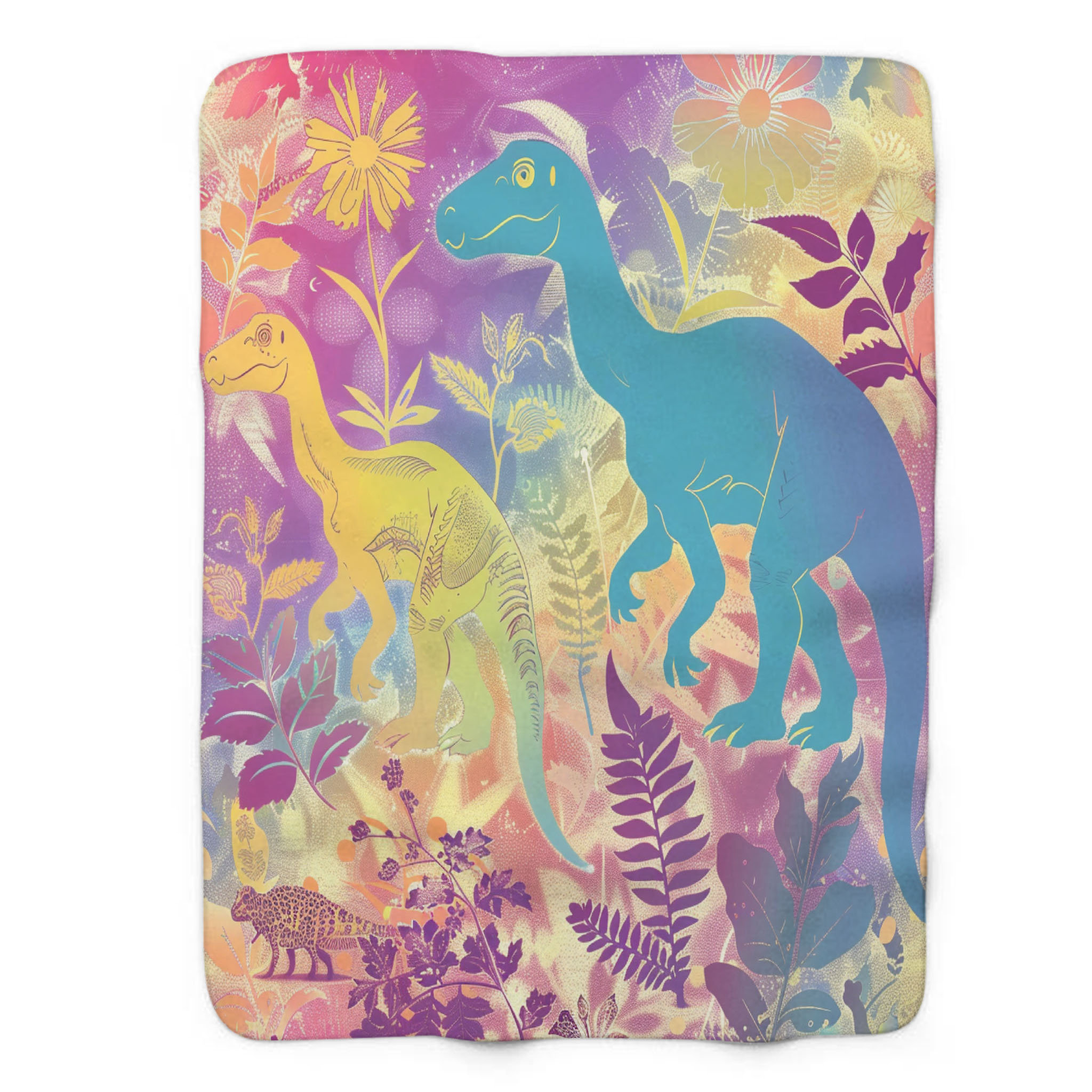 MentionedYou Colourful Fossil Giants - 1 Piece Premium Sherpa Blanket ...