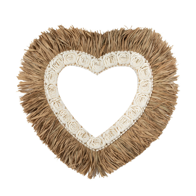 House of Hampton The Raffia Shell Heart - Natural White - L | Wayfair.co.uk
