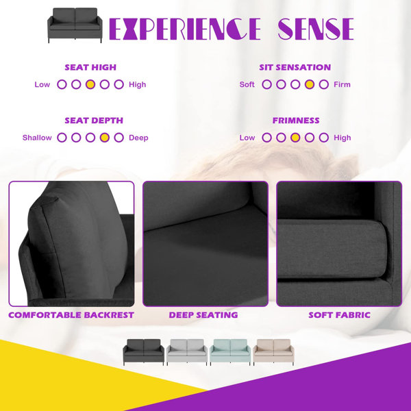 Hokku Designs Jimeny 50.78" Square Arm Loveseat & Reviews | Wayfair