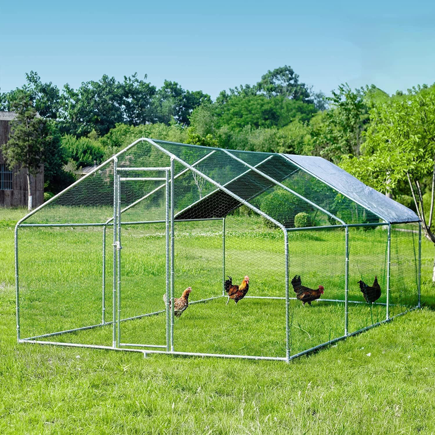 Tucker Murphy Pet™ Large Metal Chicken Coop with Run, 19.19 x 9.84 x 6. ...