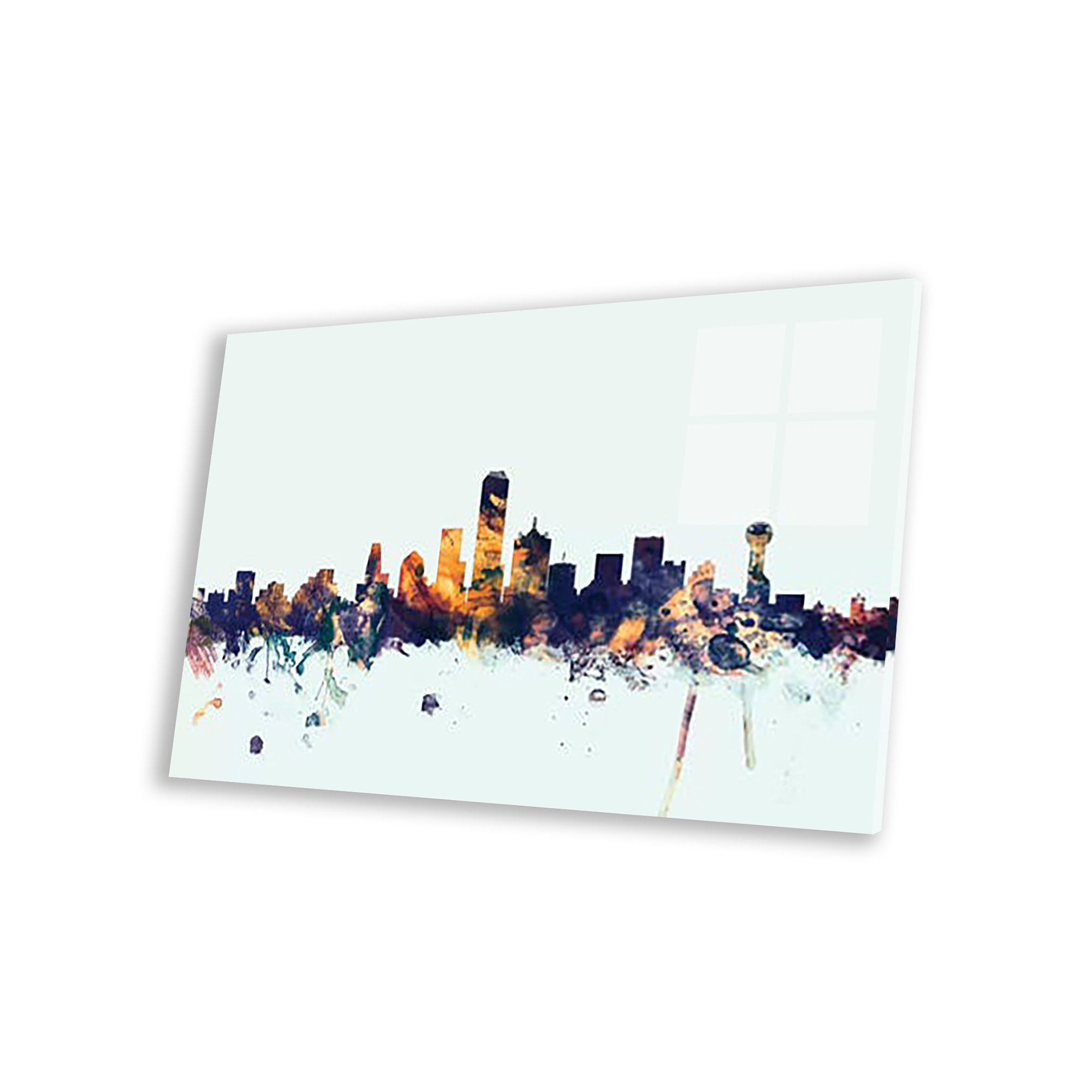 Latitude Run® Dallas, Texas, USA On Blue Print On Acrylic Glass | Wayfair