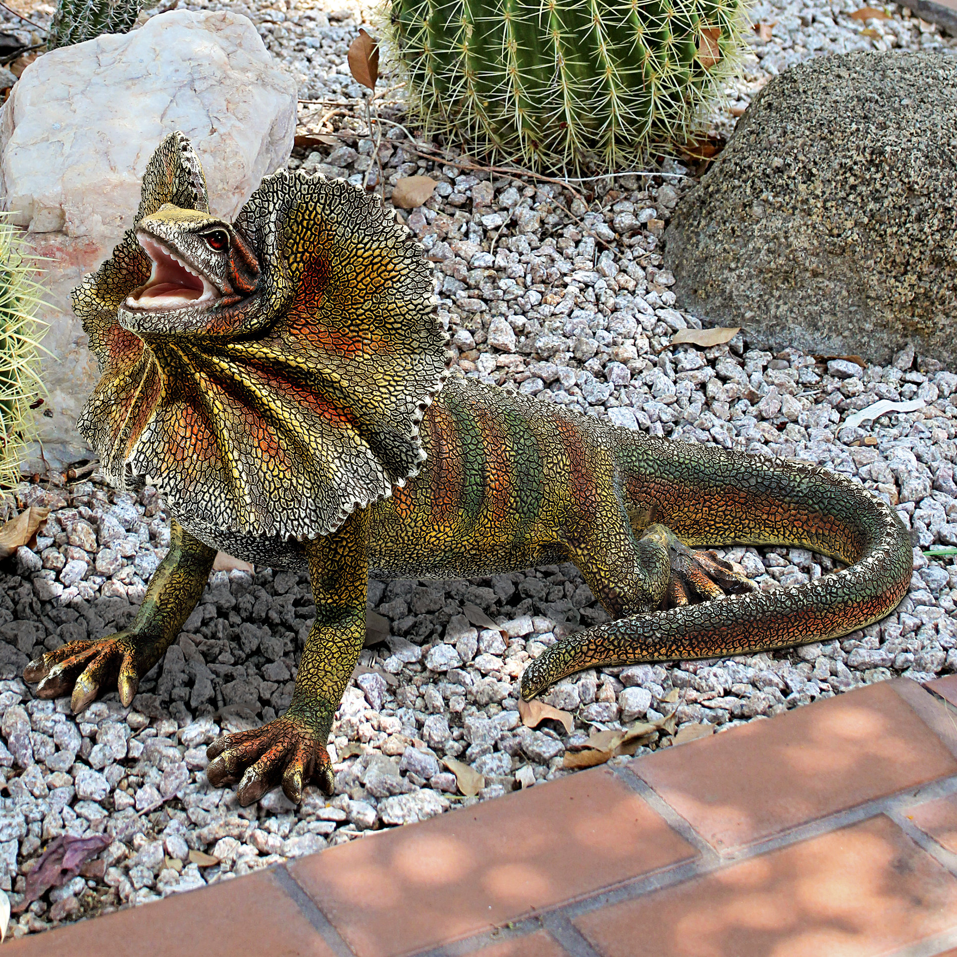 Design Toscano Frill-Necked Lizard Statue & Reviews | Wayfair