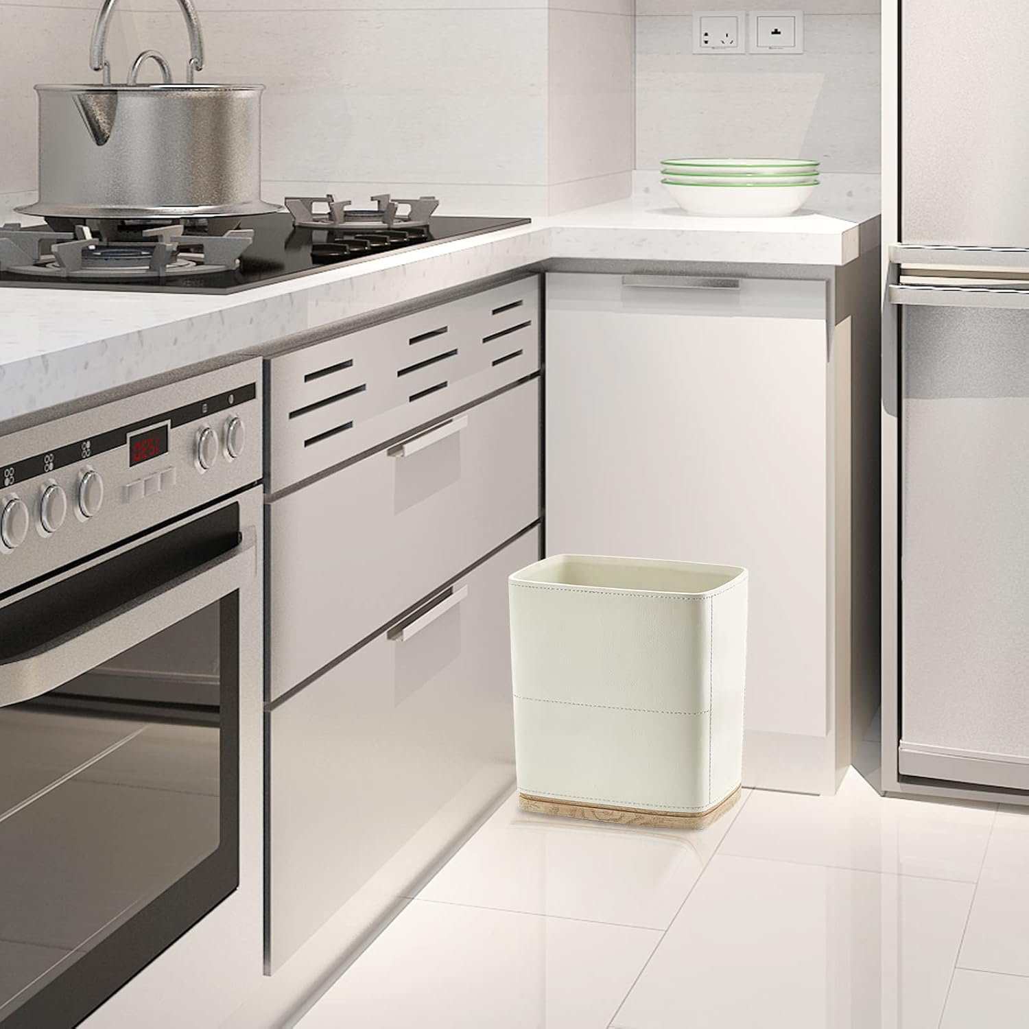 THIROX Bathroom Trash Can 1.8 Gallon(7 Liter) Small Kitchen Garbage Can ...