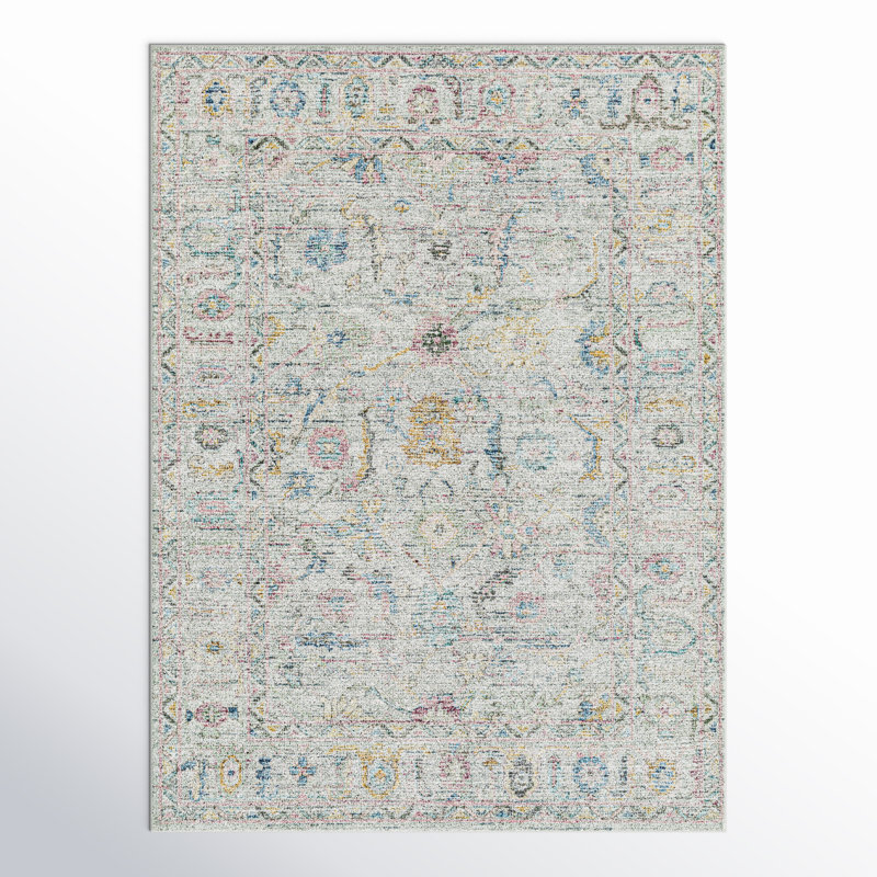 Birch Lane™ Haiya Pale Slate Machine Washable Area Rug & Reviews | Wayfair