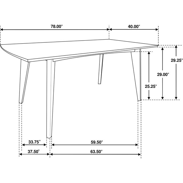 George Oliver Dark Walnut Mid - Century Dining Table From Hardwood, 28 ...