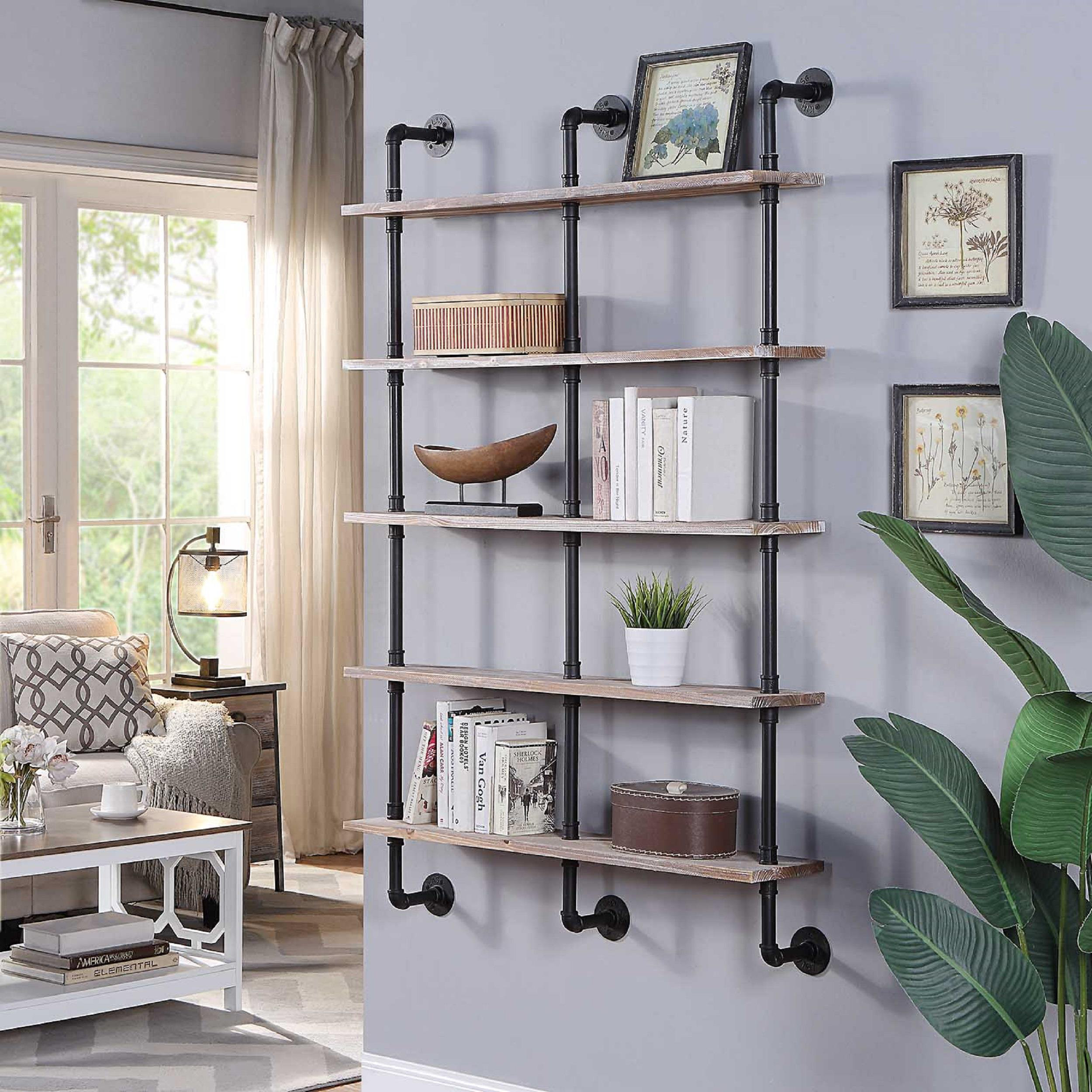 4D Concepts 60'' H x 40.16'' W Steel Floating Bookcase | Wayfair