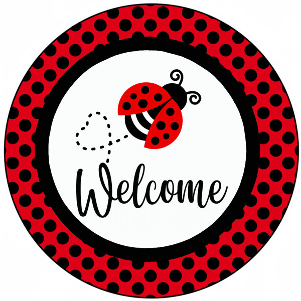 The Holiday Aisle® Polka Dot Ladybug Welcome Wreath | Wayfair