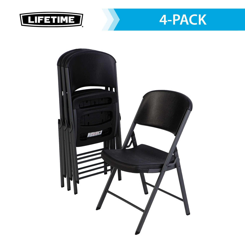 Lifetime Plastic / Resin Stackable Folding Chair Folding Chair Set ...