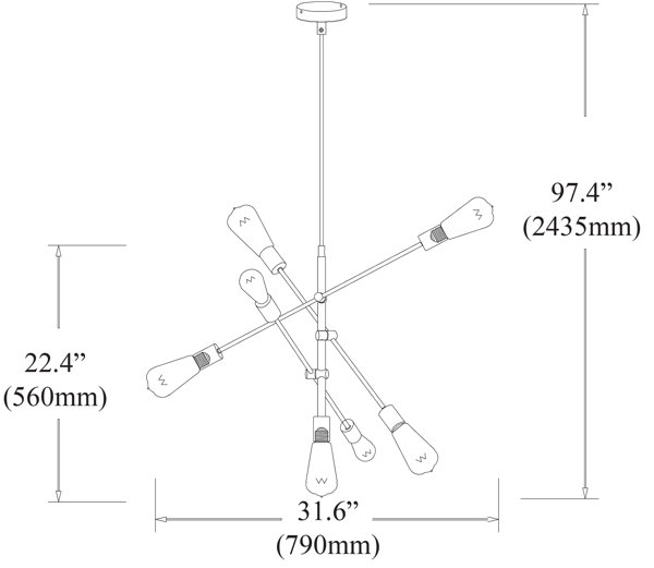 Wrought Studio Neela 7 - Light Dimmable Sputnik Modern Linear ...