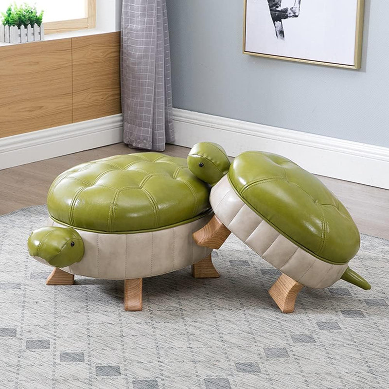 Bay Isle Home™ Amonta Vegan Leather Ottoman | Wayfair