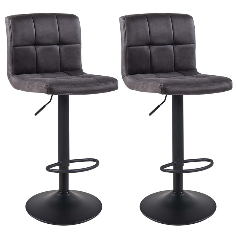 Latitude Run® Amjed Swivel Upholstered Adjustable Height Counter Stool ...