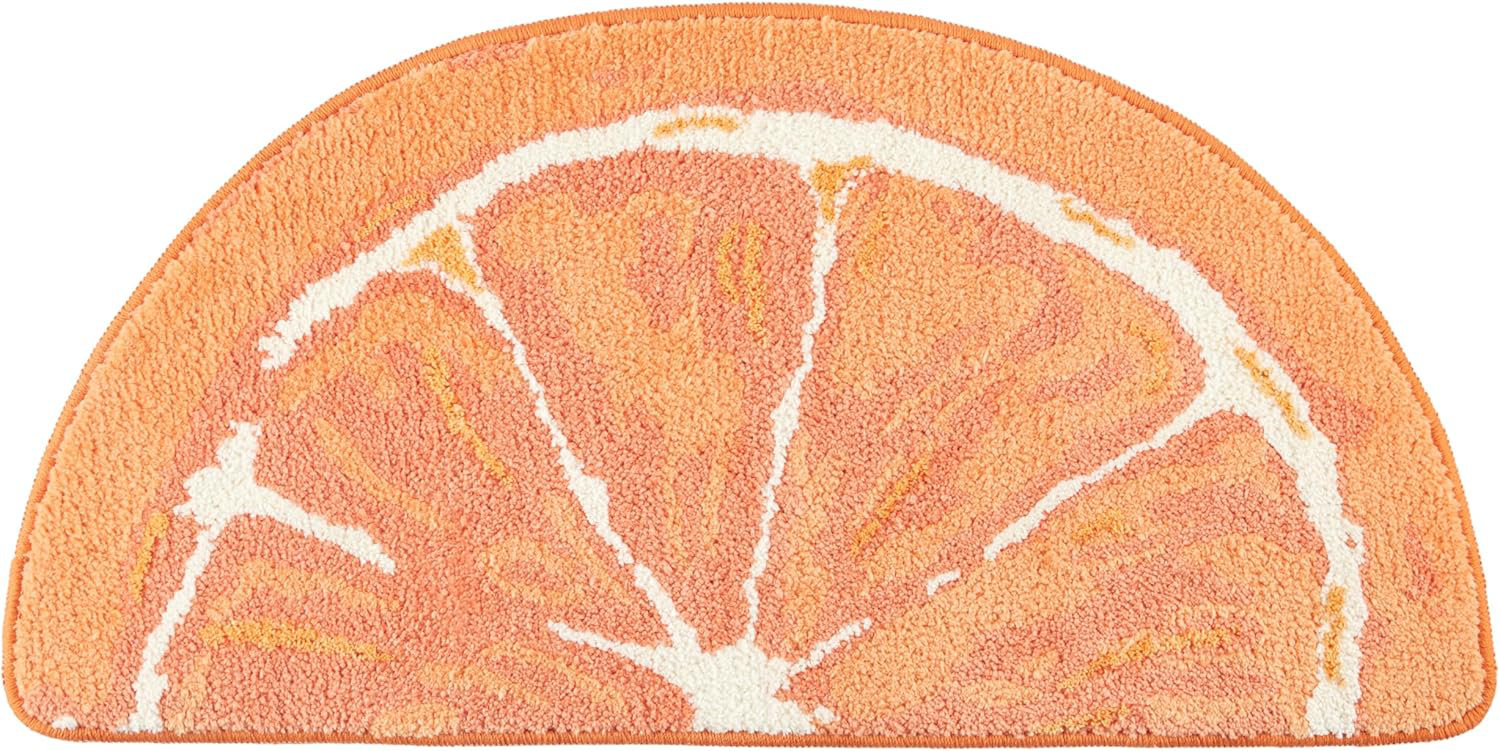 Red Barrel Studio® Citrus Slice Orange Half Circle Shaped Bath Mat ...