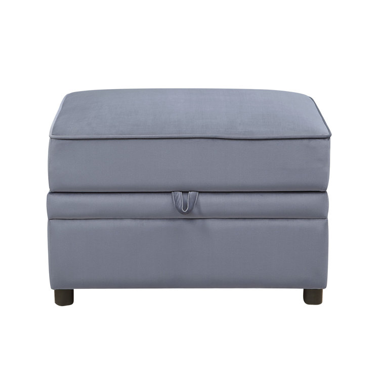 Hokku Designs Eram Grey Rectangle Storage Ottoman | Wayfair