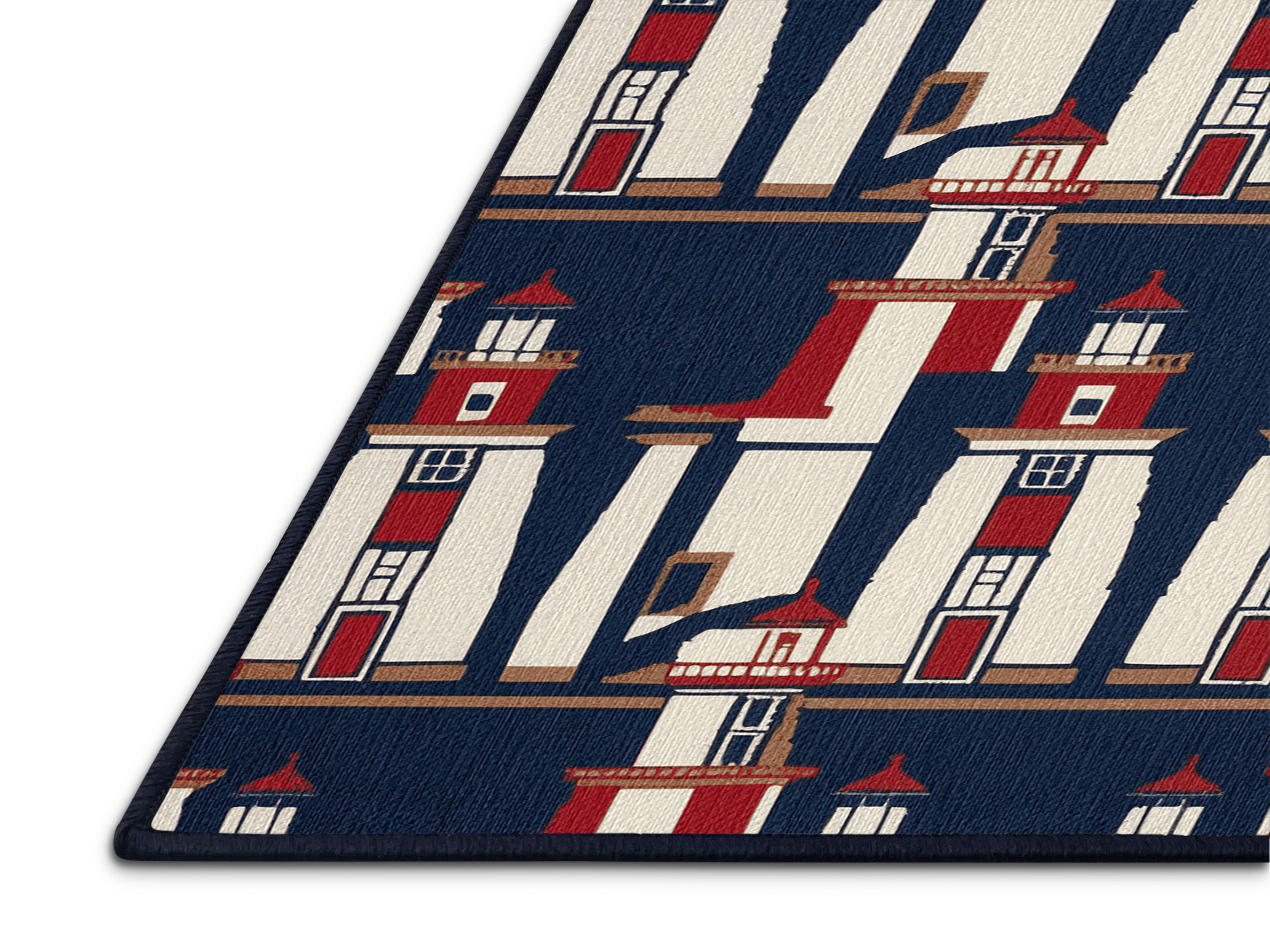 Longshore Tides Washable Lighthouses Nautical Area Rug | Wayfair